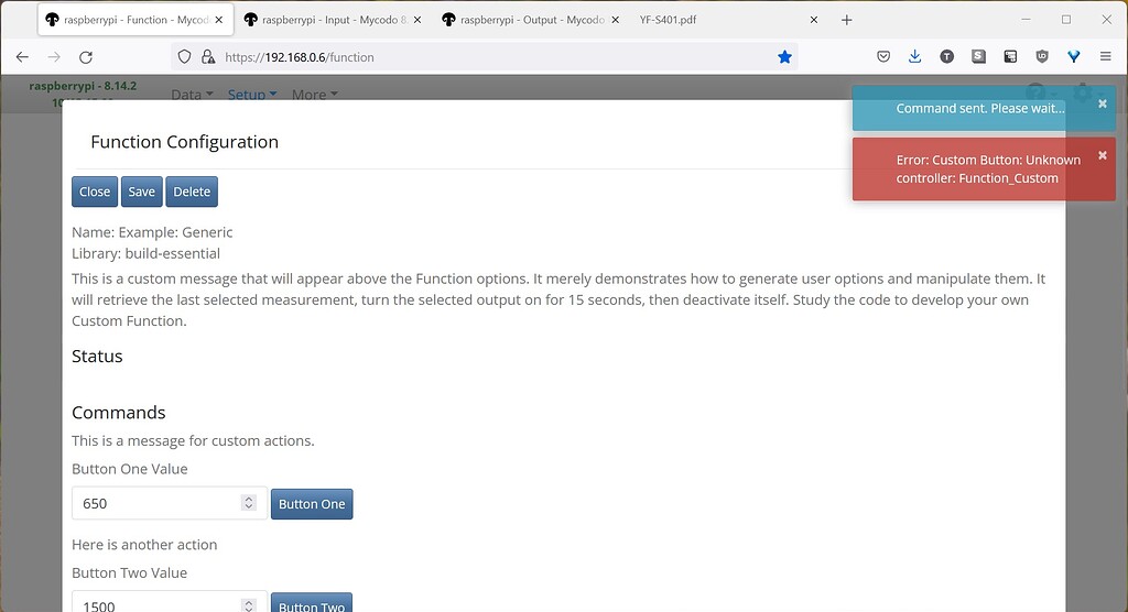 Getting Unknown controller: Function_Custom error in a Custom Function ...