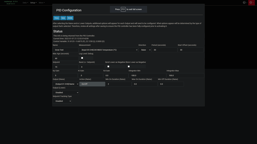 Basic PID Temperature regulation issue - Mycodo - Radical DIY Forum