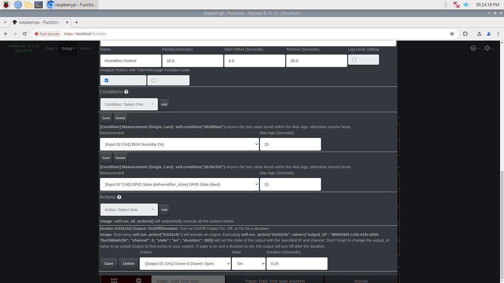 Conditional Function help - Mycodo - Radical DIY Forum